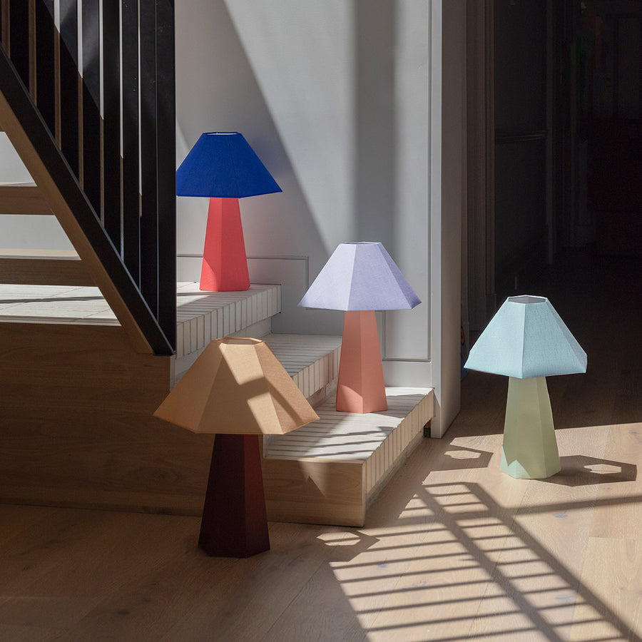 Blake Table Lamp Toffee – Hexagonal Linen Bedside Lamp – Paola And Joy